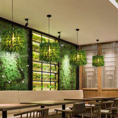 现代简约绿植吊灯田园咖啡厅西餐厅植物小吃店吧台装饰灯ledLED灯
