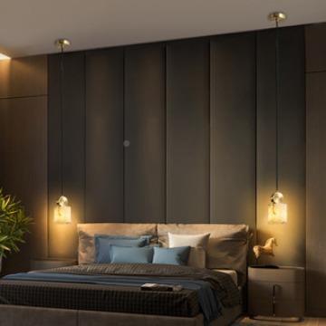 全4163轻云石小吊灯简约现代新式奢卧室中床头吧台过铜道阳台灯具