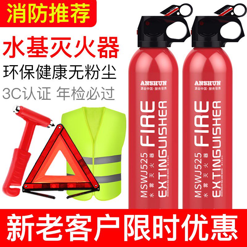 年检干粉器材小车家庭固定消火器店铺车用灭火器车载没火气4L车上