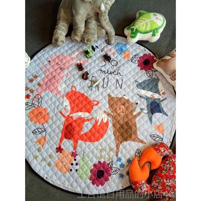 高档ins爬行垫加厚圆形宝宝客纳厅儿童游戏毯收婴儿地毯玩具袋可