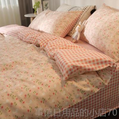 高档田园风小碎花四床品纯棉学生舍单人双人子小兔床单被套全棉宿