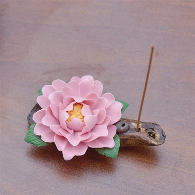 枯木逢春牡丹花香插摆件陶瓷工艺品装饰盖置国色天香纯手工送闺蜜