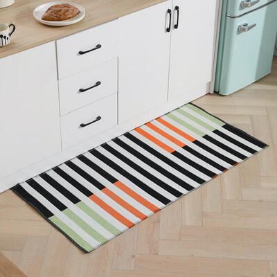 60X130cm棉线提花卷边地垫床边地毯双面可用浴缸边走廊过道脚垫