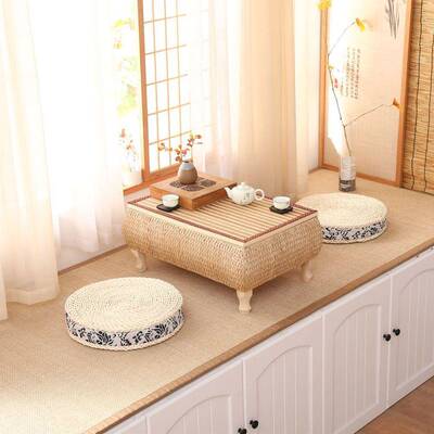 藤编式实木收纳日榻米茶几飘窗桌子阳台窗台无品牌/塌塌小米地台