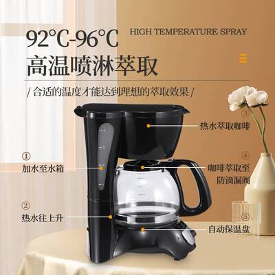 35612易得小滴漏式滤咖啡机保温4-6家用人美式咖啡网型办公室煮泡