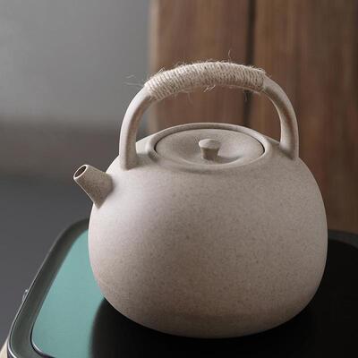用日式手白泥提大壶煮工茶壶户外家电陶炉专73273梁用烧水壶普洱