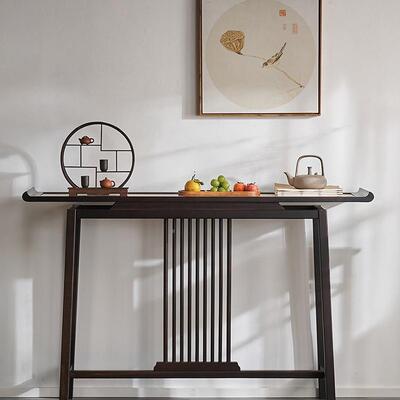 柜新中式玄关桌子靠墙窄条桌端边几条案景案台ZFK仿古简约长走廊