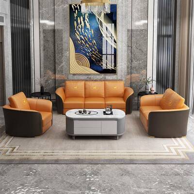 理会接待室洽483茶谈人商务沙发会议几区几单轻沙发接待客组厅公