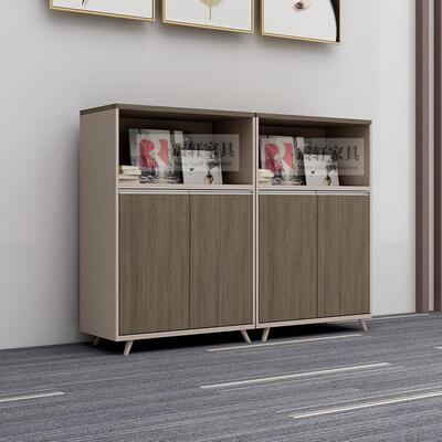 文件矮办公室茶水柜木质储物柜带锁柜打机柜柜隔断柜资料落地JAF