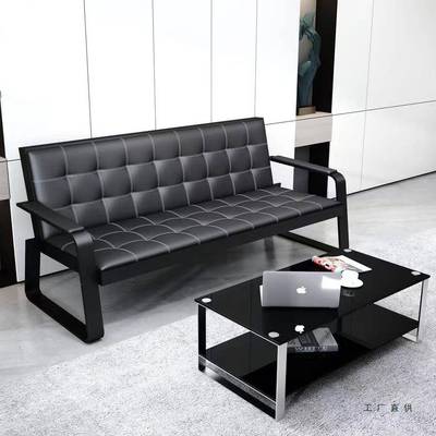 办公沙发三人几位简易铁架接铁艺待会组客长条椅办公室沙发RZJ茶