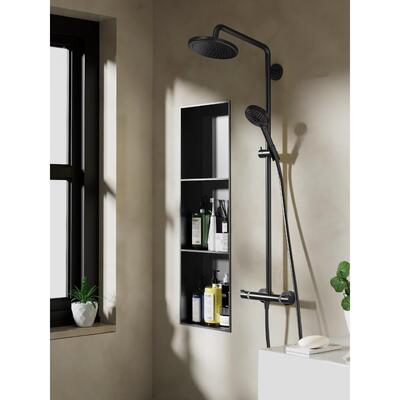 KTT漱锈不钢壁龛嵌入式隔板卫生间室淋浴房洗台浴收纳置物架金属