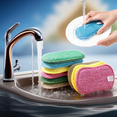 Househo海ldCleanngSupiplies清洁绵套装多功洗HAI能擦洗垫擦布