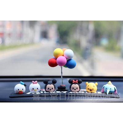 高档迪士汽车米奇公米妮摆件车内饰网红可爱车载中控台小仔女尼装