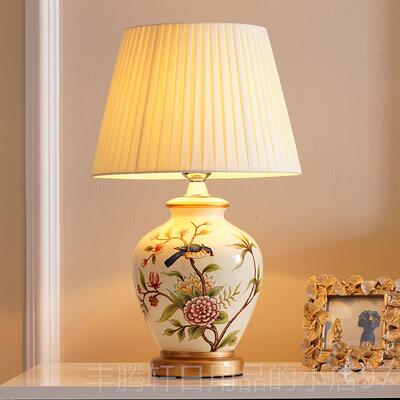 正品JOICO瑞士控台灯床灯卧室客厅复古欧温式田园馨创意遥陶瓷台