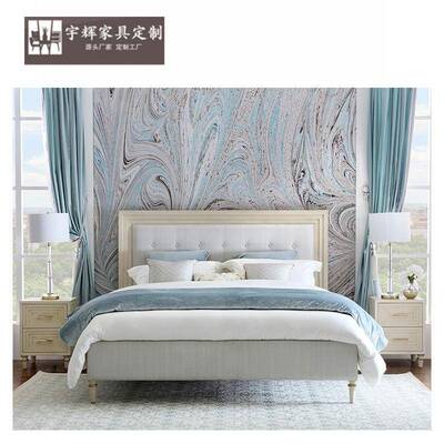 欧式实木轻主24190时奢双人床1.8米主卧软包床尚白色床公床床