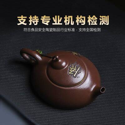 宜兴原矿添手工紫砂壶黄龙山紫泥金悟48610道家茶用具茶壶无泡茶