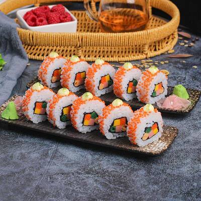 仿寿司真模型假食物装PDD10216日料三鱼饭文团摆件橱窗饰料理酒店