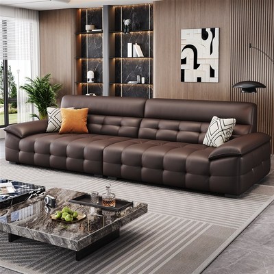 头层牛皮沙发2025款沙发客厅直排贵妃大小户型家用高靠背真皮沙发