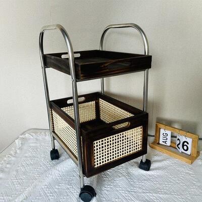 I厅Y家用移动零食筐带轮小推车客北欧iTMZBKns中边古可移D动沙发