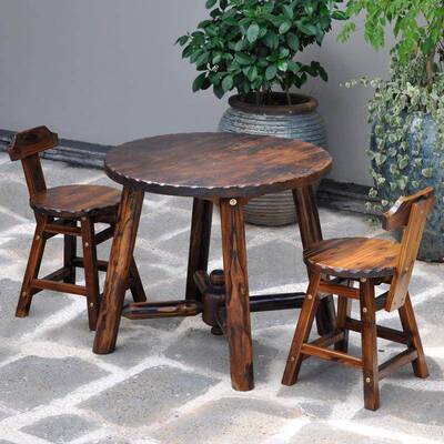 户桌庭外院室外天32613阳椅台桌椅休露闲碳化小户型加厚桌椅子