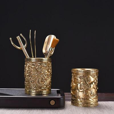 茶道黄铜17116茶夹洗杯夹子夫茶叶夹套装茶镊子茶杯夹功君子配茶