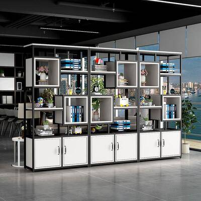 屏风客厅柜架墙XAE玄关餐厅隔断置物工业风公办室铁地艺书架落装