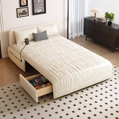 多功能电动沙发床阳全台小户型书动EUP房折叠皮质可沙发床两用自