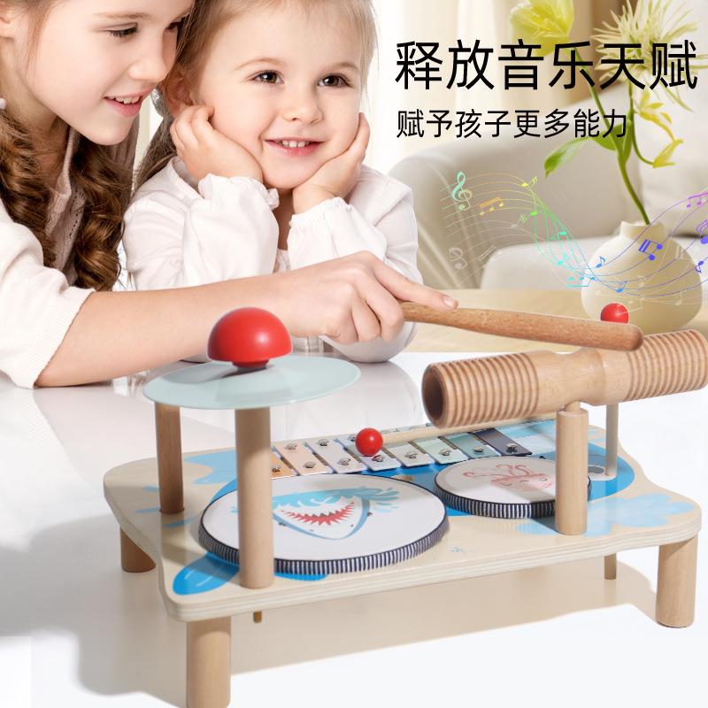 多功能迷你架子鼓动物音乐台手拍鼓男女孩乐器启蒙早教益智玩具