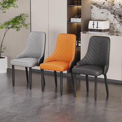 家用小户型轻奢椅皮质铁餐艺软50633包背椅设计款师现代简约休闲