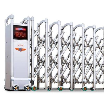 帝航星不ECI锈钢电动之门工伸厂学校小缩区遥控无轨车牌识别收缩