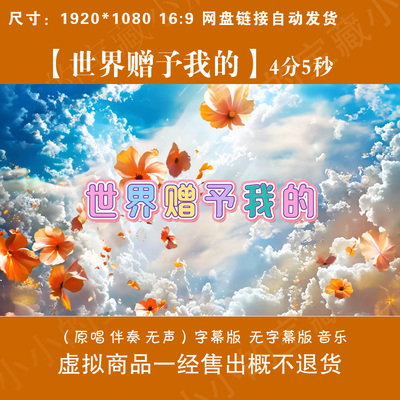 世界赠予我的王菲 歌词伴奏视频 舞台led 大屏幕背景视频