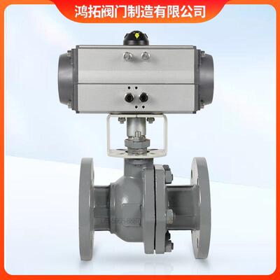 铸钢碳钢气动法兰球工业阀DOZ球式阀门Q641F16C开关球软密阀封D-N