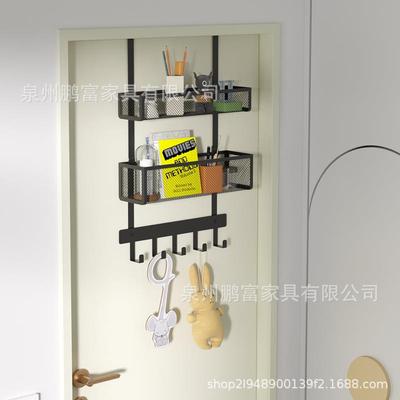 门后挂钩物架门置上挂衣免挂打孔门后收PF0008纳挂架卧室墙壁挂衣