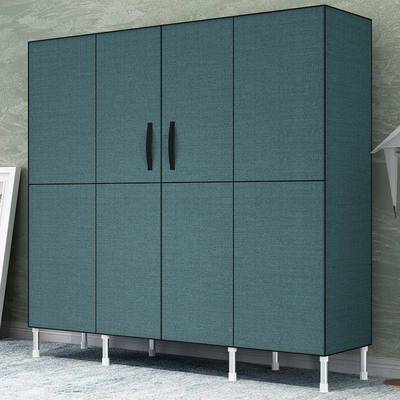 简易组装衣柜卧室人艺FSP布收纳柜实用布衣双柜管加粗加钢固全钢