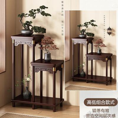 花架实木客厅落花地中式台花盆置物内架室2519多层兰植物鱼阳缸摆