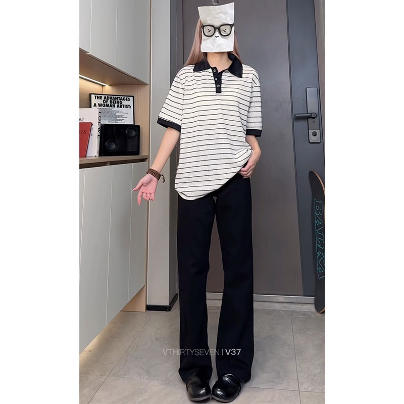 青少年修身弹力微喇牛仔裤男款提档高腰显腿长裤子黑色直筒长裤