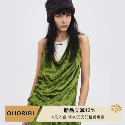 OIIORIRI无袖丝绒质感工字背心