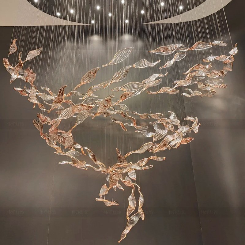 酒店大堂吊灯宴会厅商场餐饮店铺酒馆宾馆大厅前台灯具定制售楼部