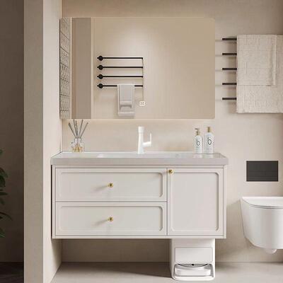 法复式古浴室31柜奶油橡木洗扫地机器人基生站陶瓷一体盆卫间手脸