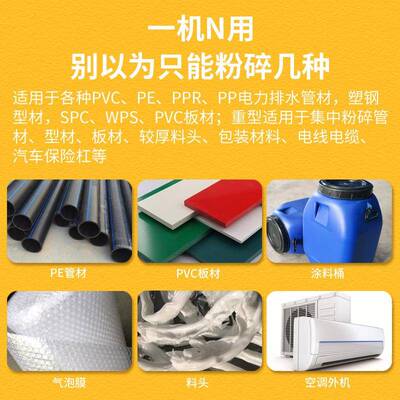 管材粉碎破塑料工多功机业能大型粉料机打料碎料机边碎机废旧UIB