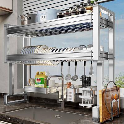 厨房11360水槽置物架不碗锈钢多功能收纳洗池上方放碗水盘碟沥架