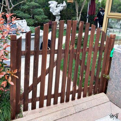 室儿园公大门户外门庭院栅栏防腐教木栅别墅幼木门篱PDD25831笆护
