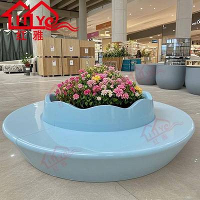 玻璃钢圆形树池坐凳户QZX外施防用腐耐多功能绿椅化设园林景观座