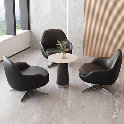 274展厅洽谈沙发椅现代酒商办务公会桌椅组合吧旋转休闲椅接客待