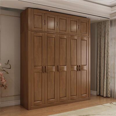 新式实木衣RNG柜全木家用室三四五六门经济型卧中对开门收实纳大