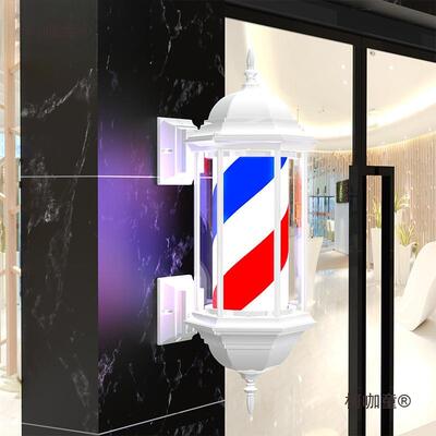 复古LED美发灯理髲店门旋转灯发廊美发口店转灯转超亮防NYS水太麦