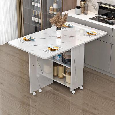 家用折叠餐桌小户型移动带轮TTQ长方形超薄多功餐桌厅能宿舍可吃