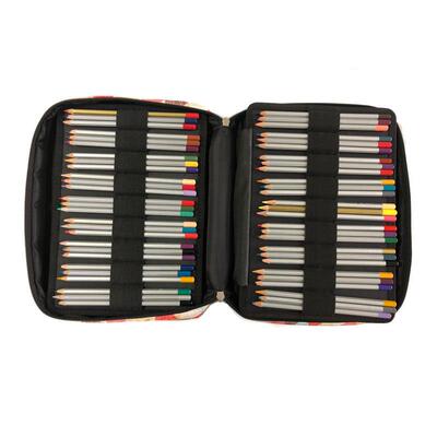 22490/166孔笔彩铅收纳盒袋工绘画描笔素帘大容量美术生写生具包