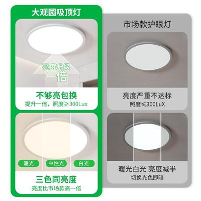 客厅灯吸顶现灯代简约端薄家用超护眼卧室大厅主灯中山灯89431具0