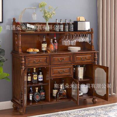 实木餐边柜美式欧酒柜式轻奢G1468展示靠墙一体储置物柜餐柜厅物